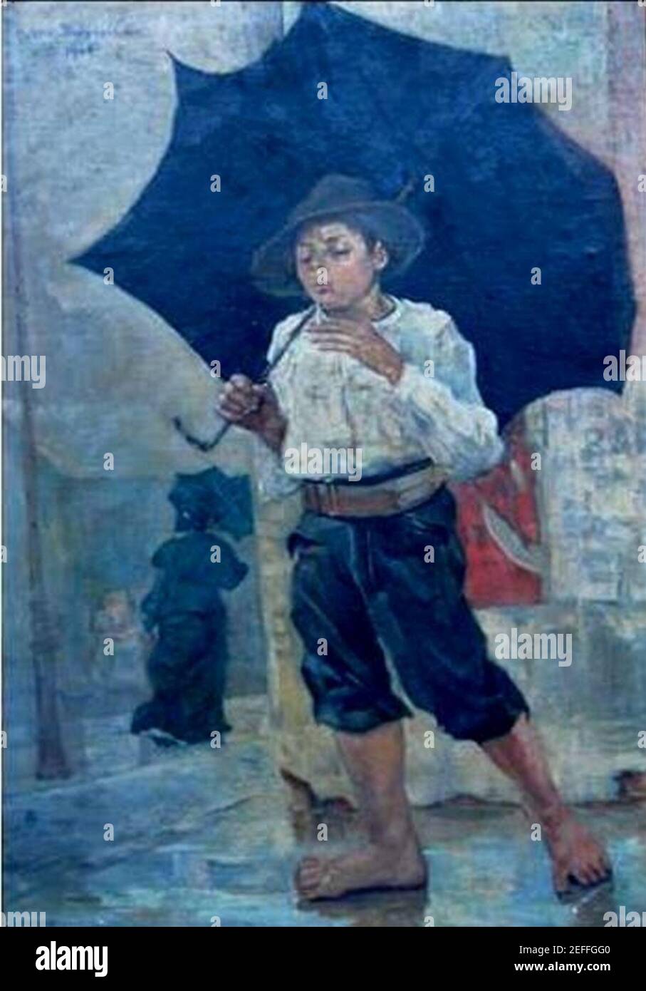 Octav Bancila - Copil cu umbrela (1906 Stock Photo - Alamy