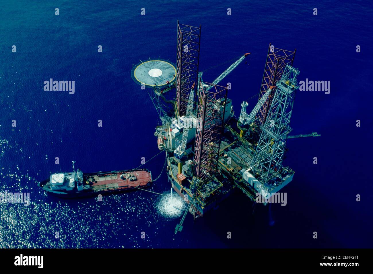 Oil drilling platform in the Mediterranean Stock Photo - Alamy