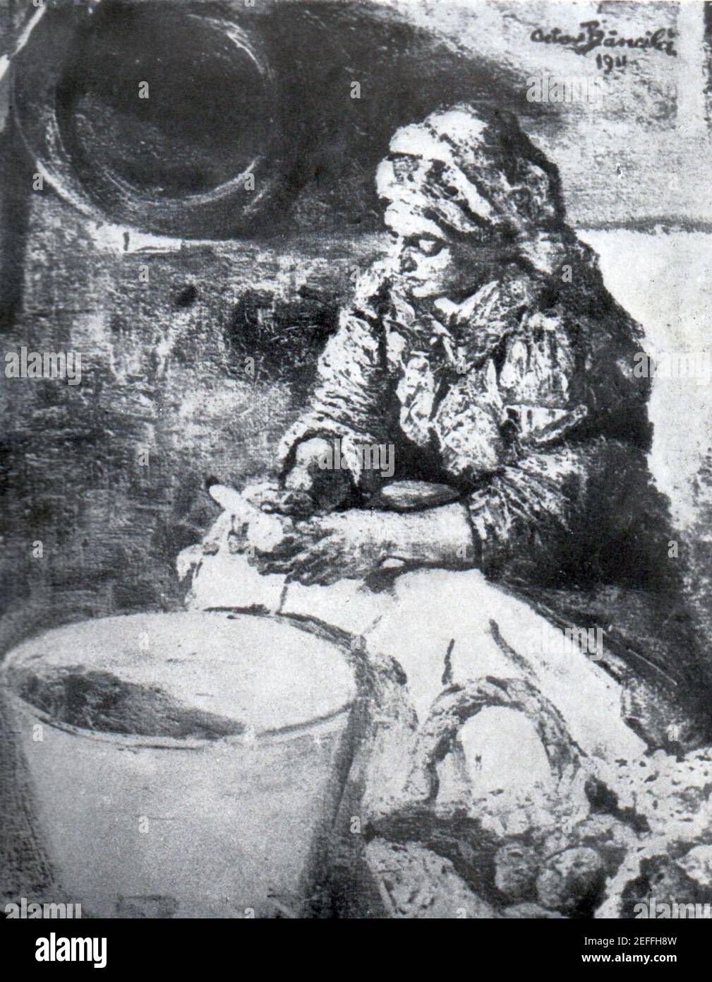 Octav Bancila - Curatatul cartofilor Stock Photo - Alamy