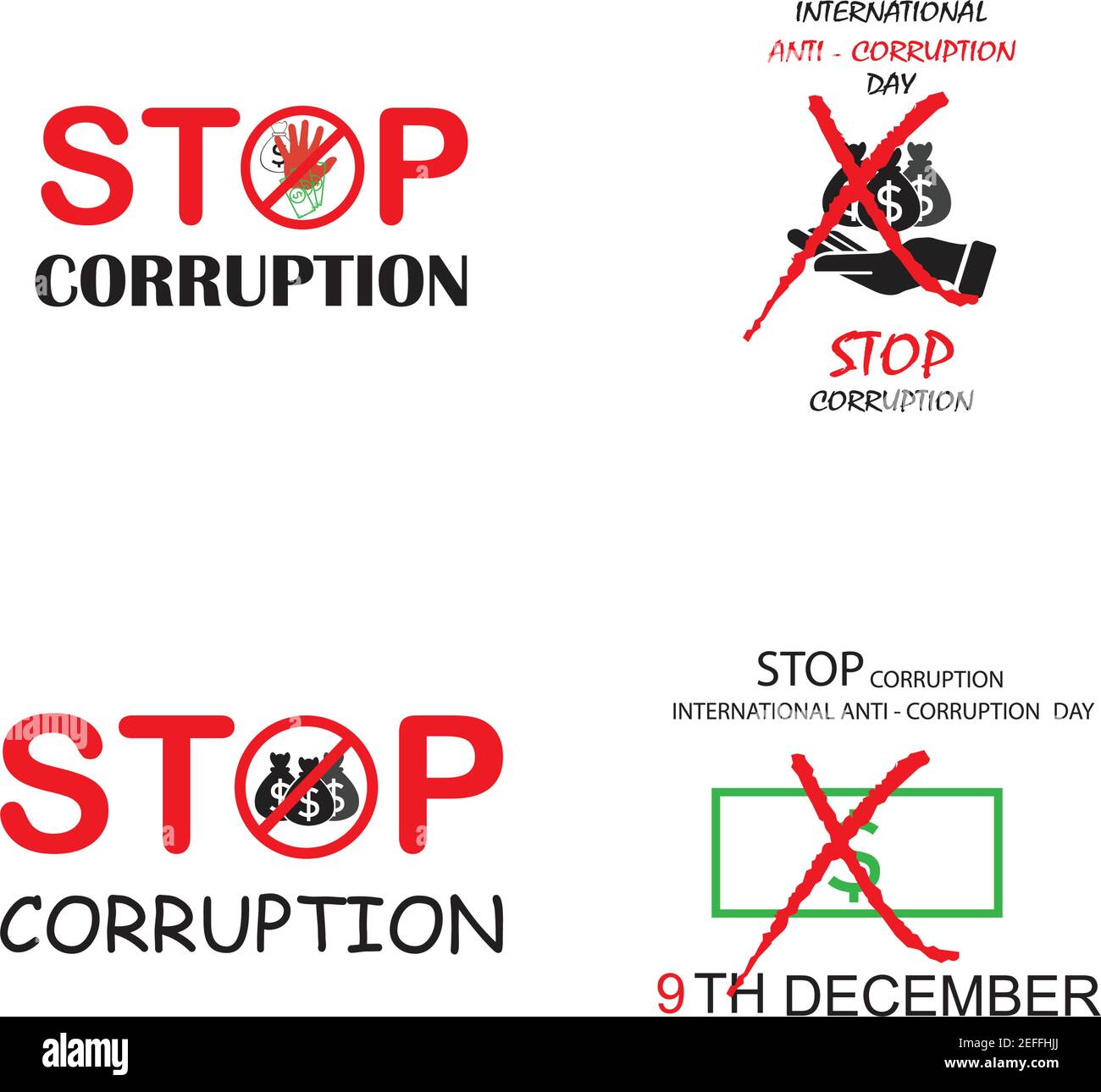 Stop Corruption and International Anti-Corruption Day Stock Vector ...