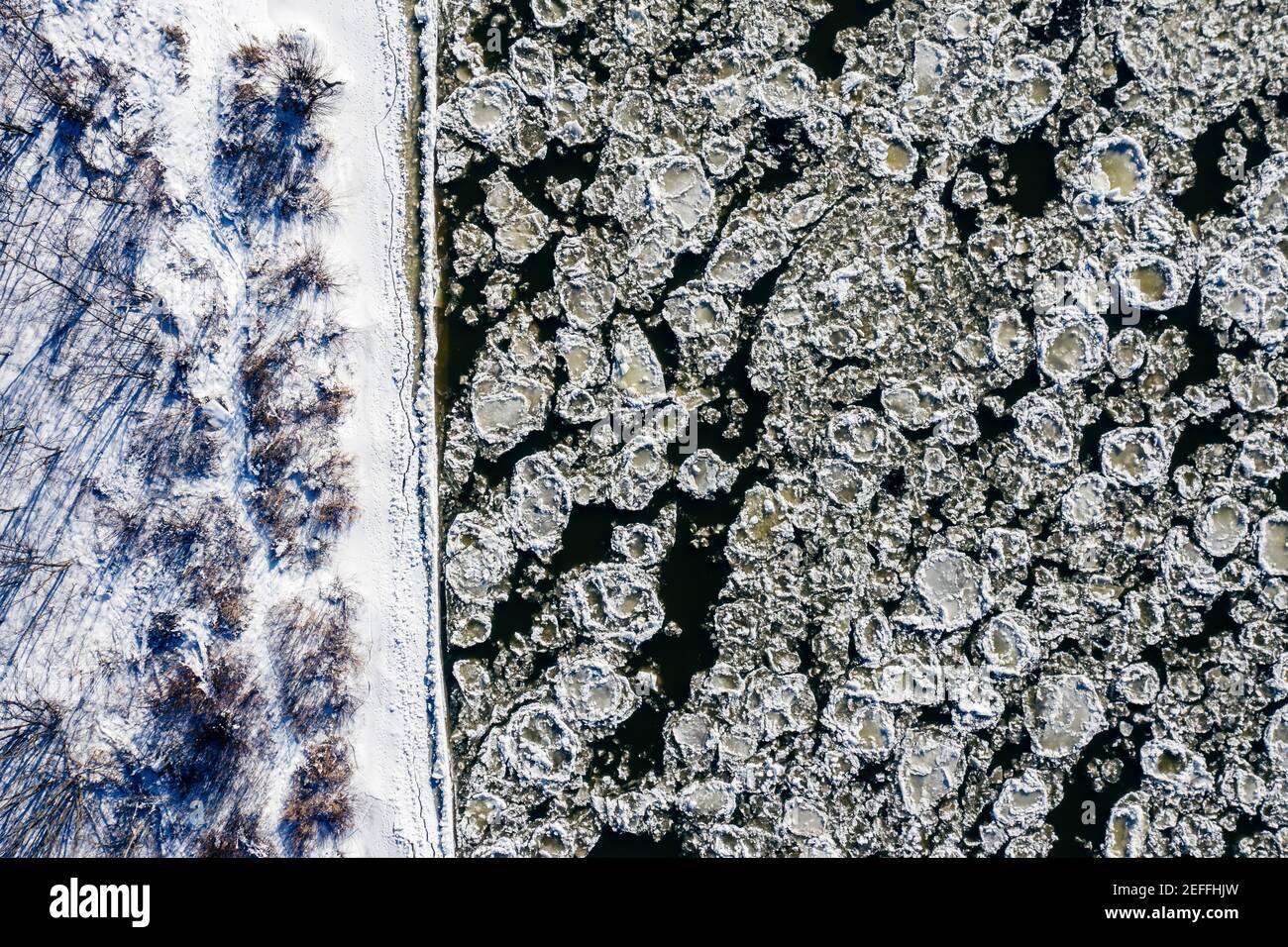 Aerial view frozen river hi-res stock photography and images - Alamy