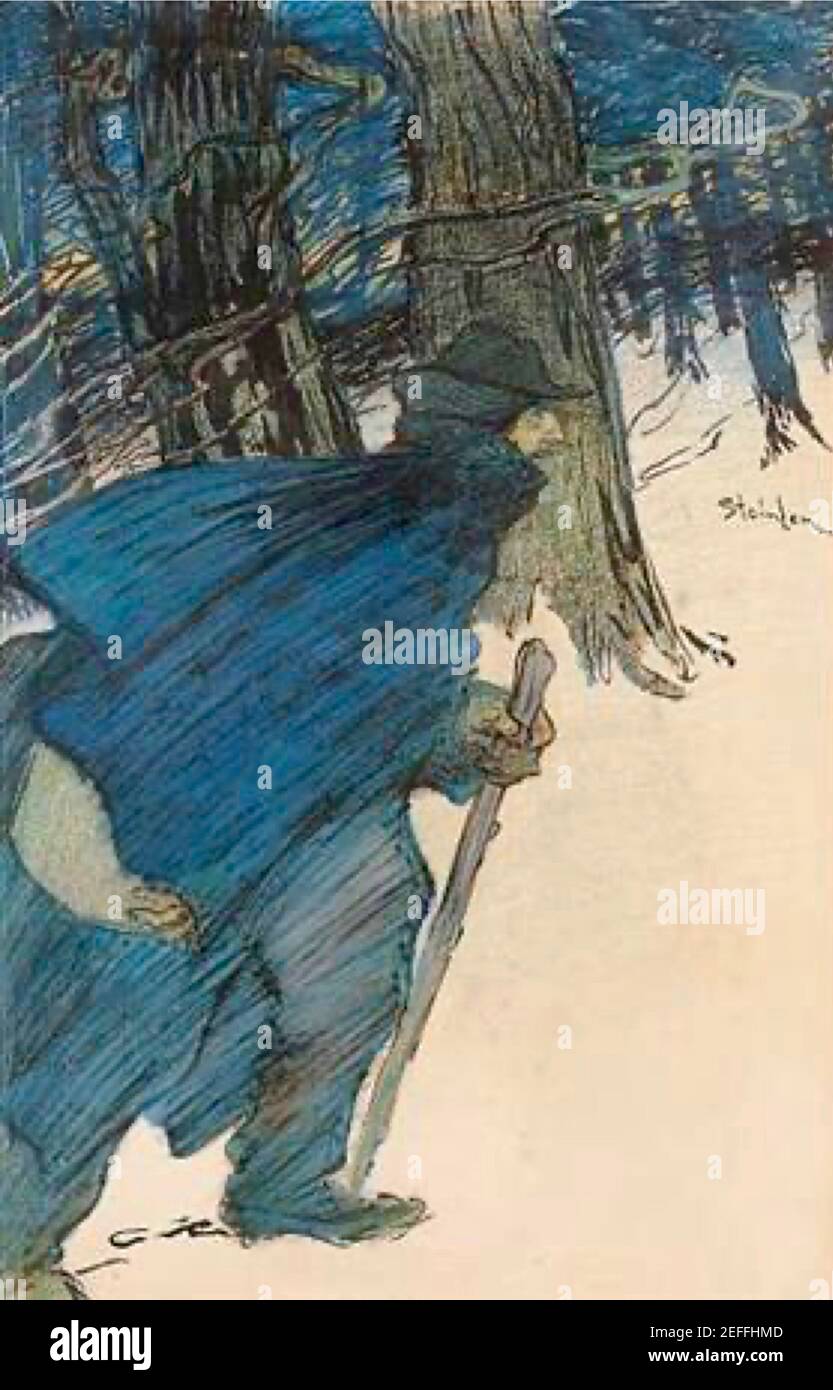 Vintage artwork by Theophile Steinlen entitled Le Vagabond - portrait ...