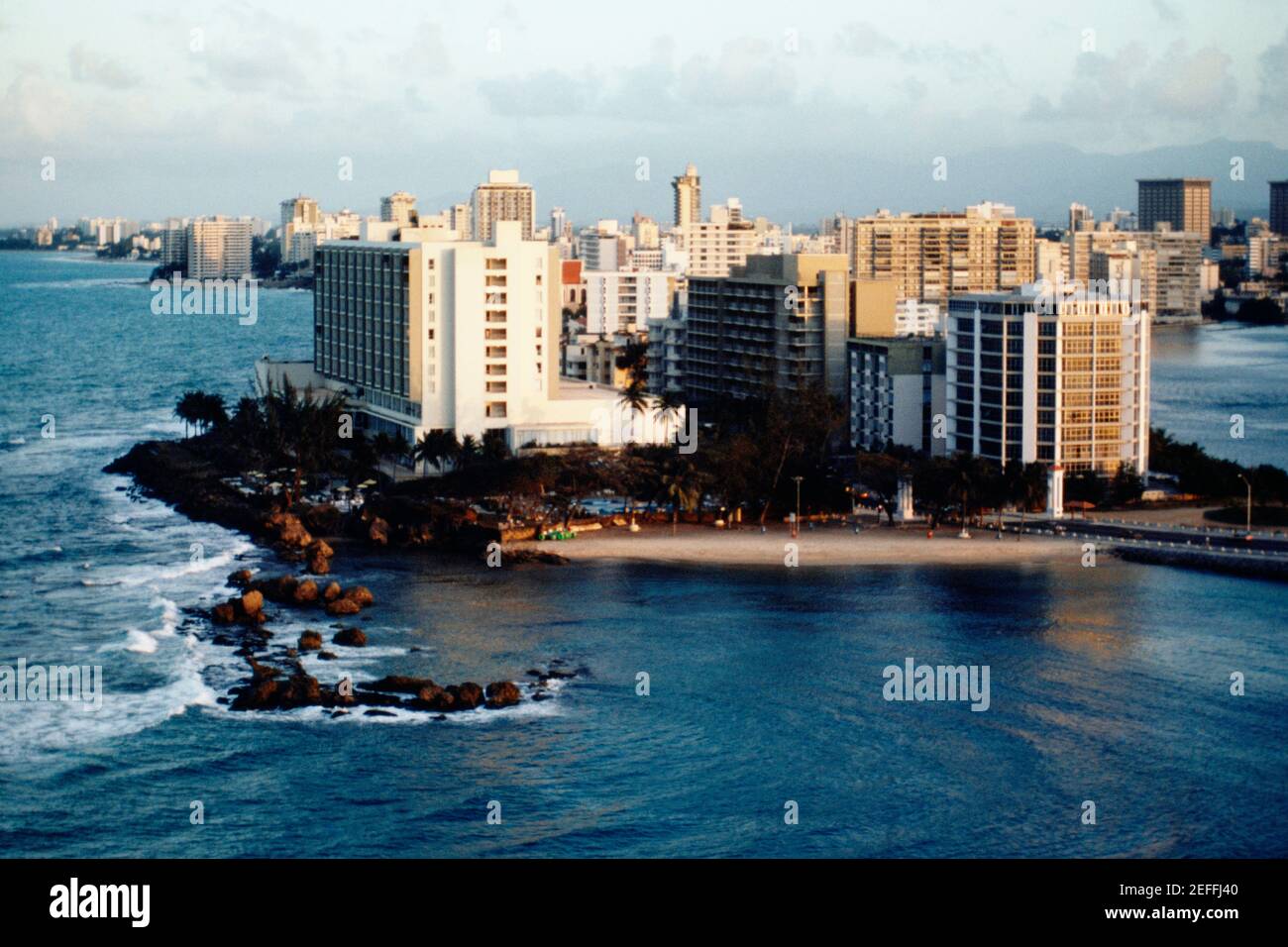 Cityscape along the sea, Puerto Rico Stock Photo - Alamy