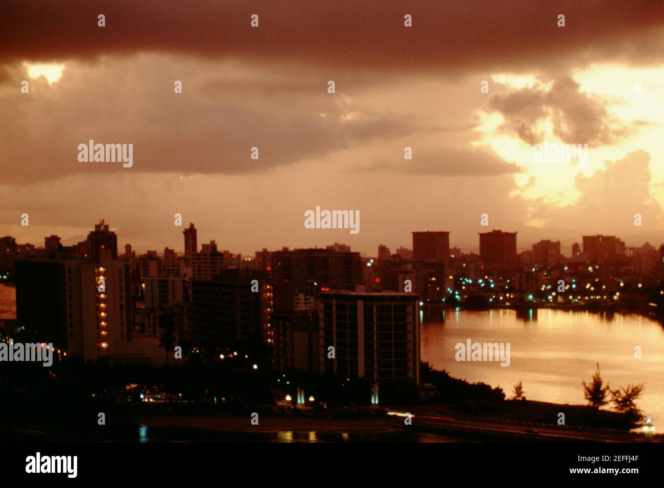 Spectacular cityscape at sunset, Puerto Rico Stock Photo - Alamy