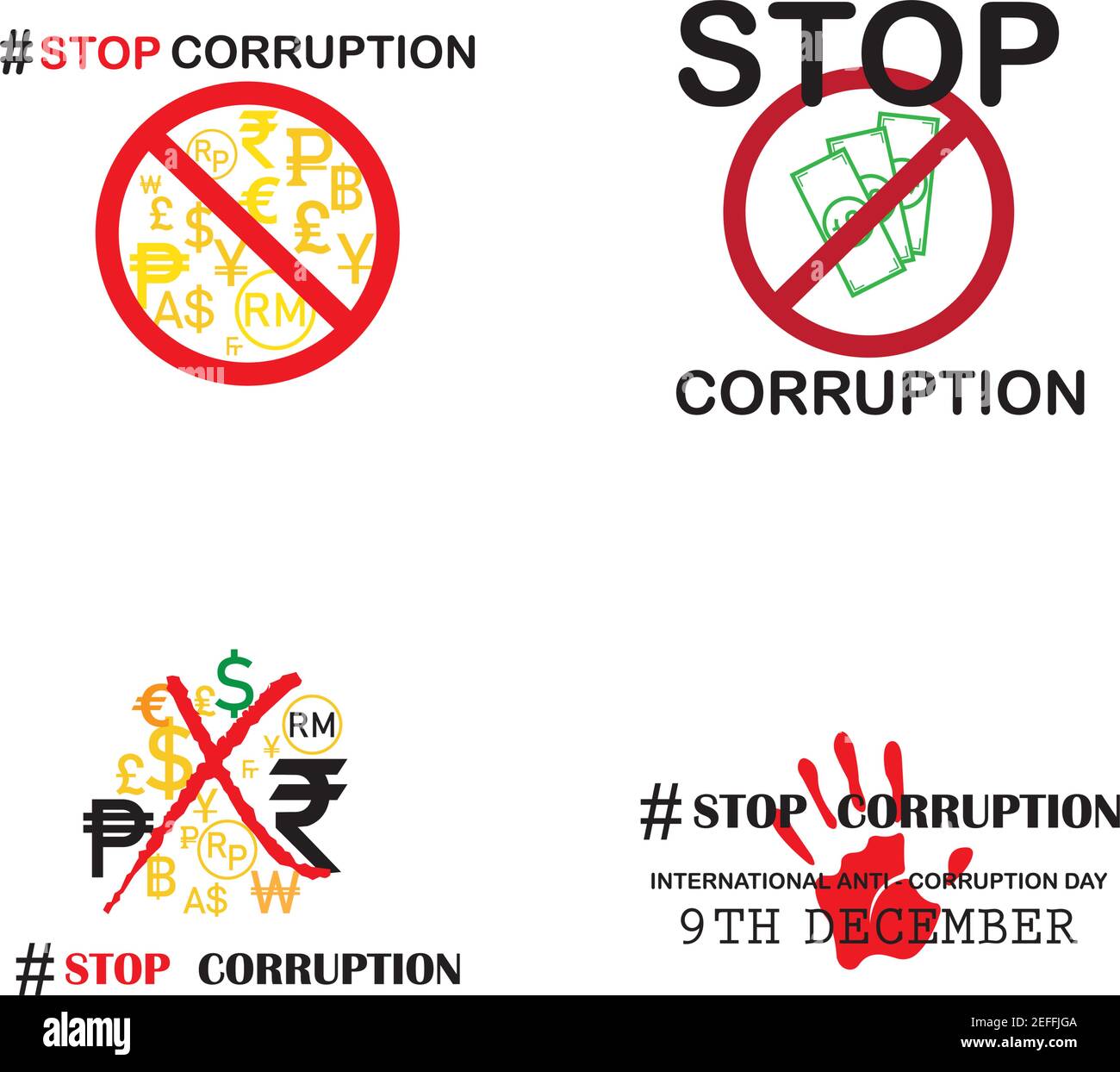 Stop Corruption and International Anti-Corruption Day Stock Vector ...