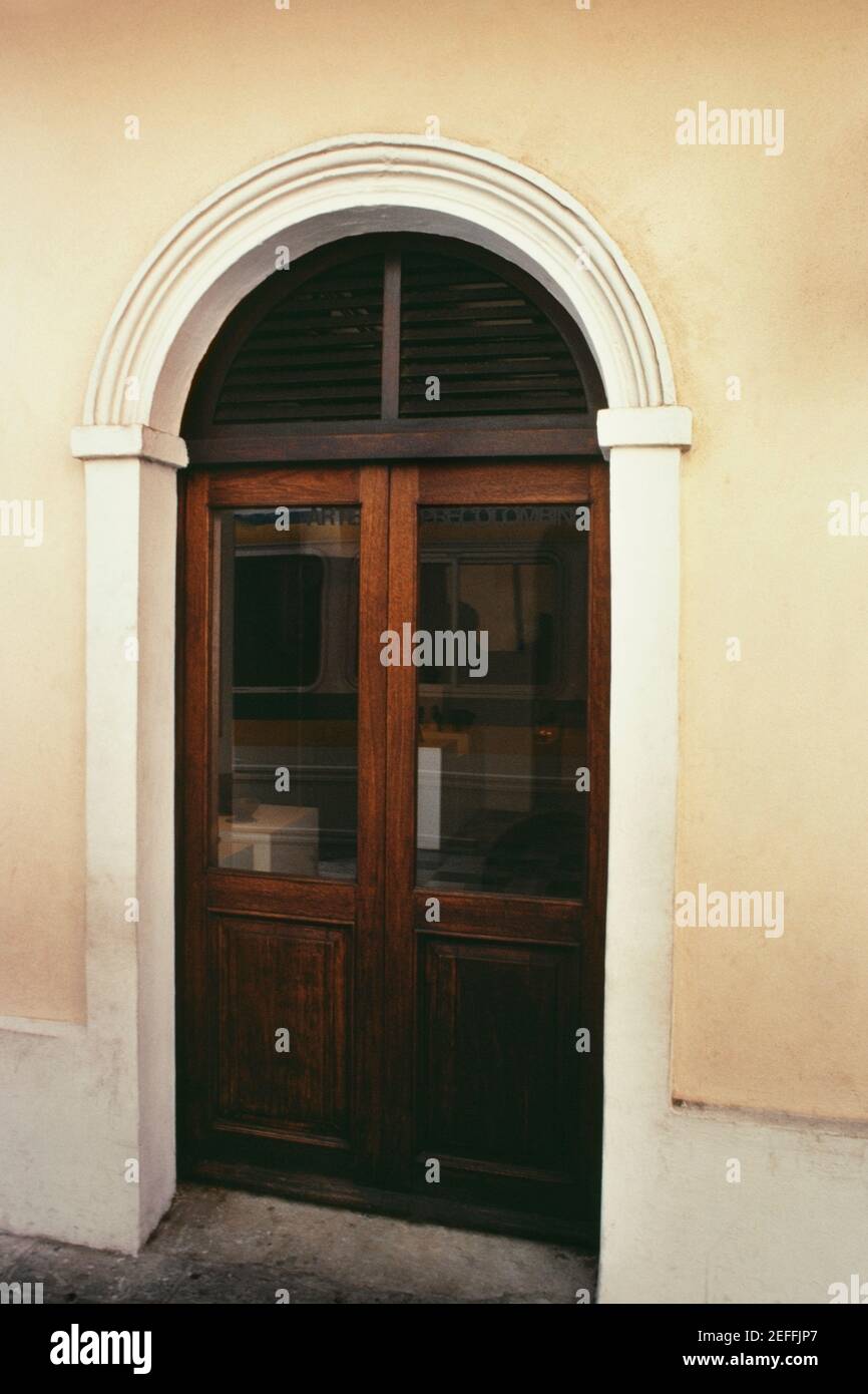 Front view of a closed door, San Juan, Puerto Rico Stock Photo - Alamy