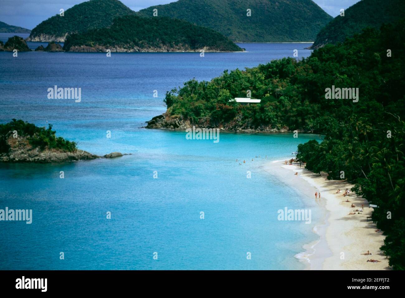 Aerial view of Trunk Bay, St. John, Virgin Islands Stock Photo - Alamy
