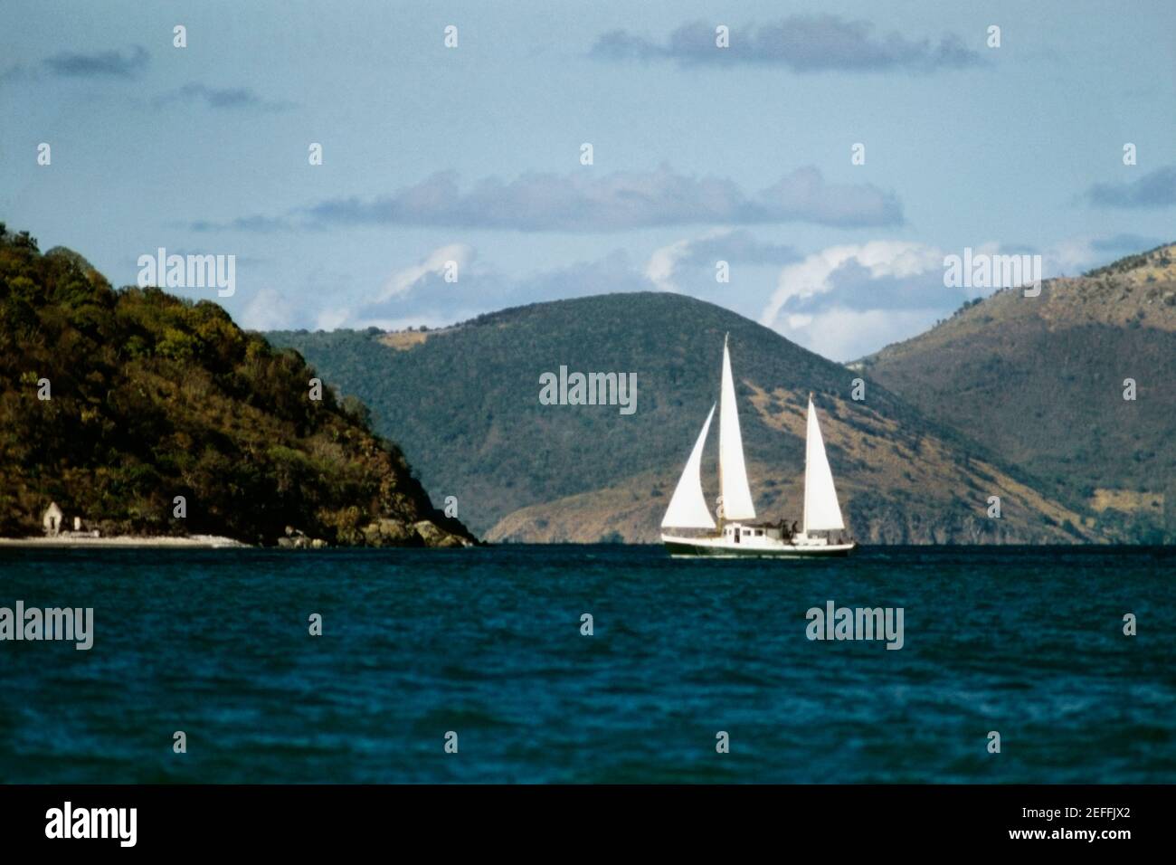 Sailboat off the coast, Tortola, British Virgin Islands Stock Photo - Alamy