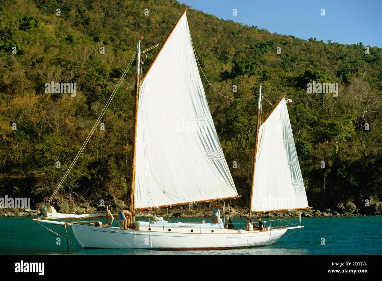 Side view of a sailboat, U.S. Virgin Islands Stock Photo - Alamy