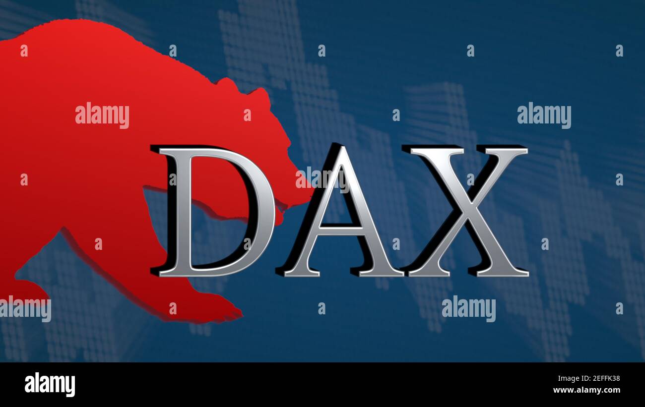 The German blue chip stock market index Dax is bearish. The red bear ...