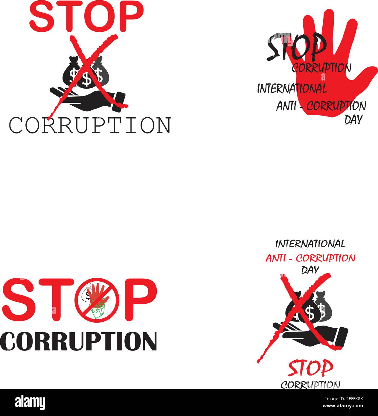 Stop Corruption and International Anti-Corruption Day Stock Vector ...