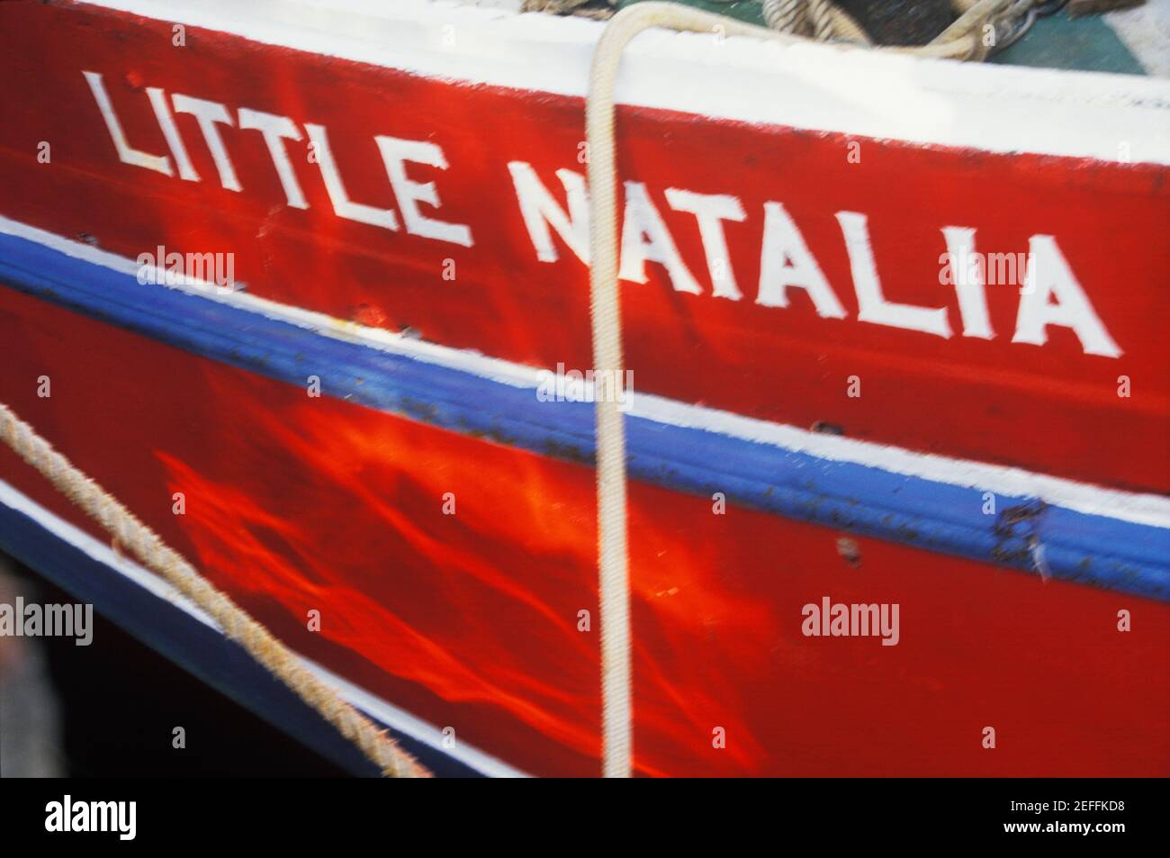 Close-up of text on a boat Stock Photo - Alamy