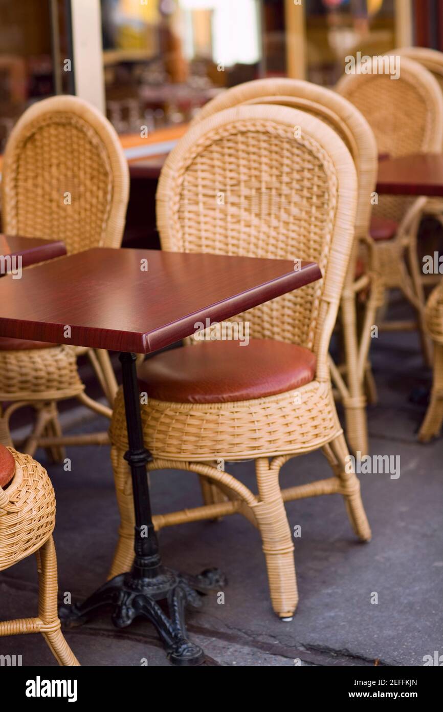 Chairs and tables in a restaurant, Paris, France Stock Photo - Alamy