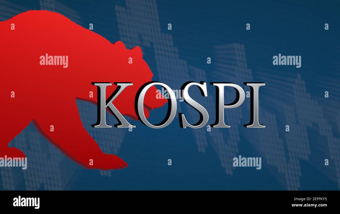 The Korea Composite Stock Price Index or KOSPI is bearish. The red bear ...
