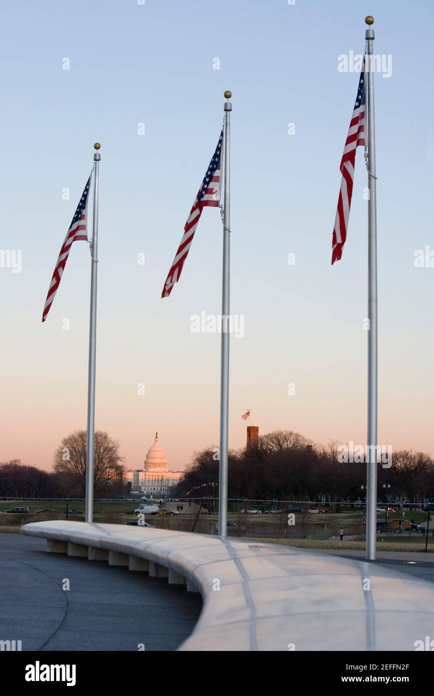 Three american flags hi-res stock photography and images - Alamy