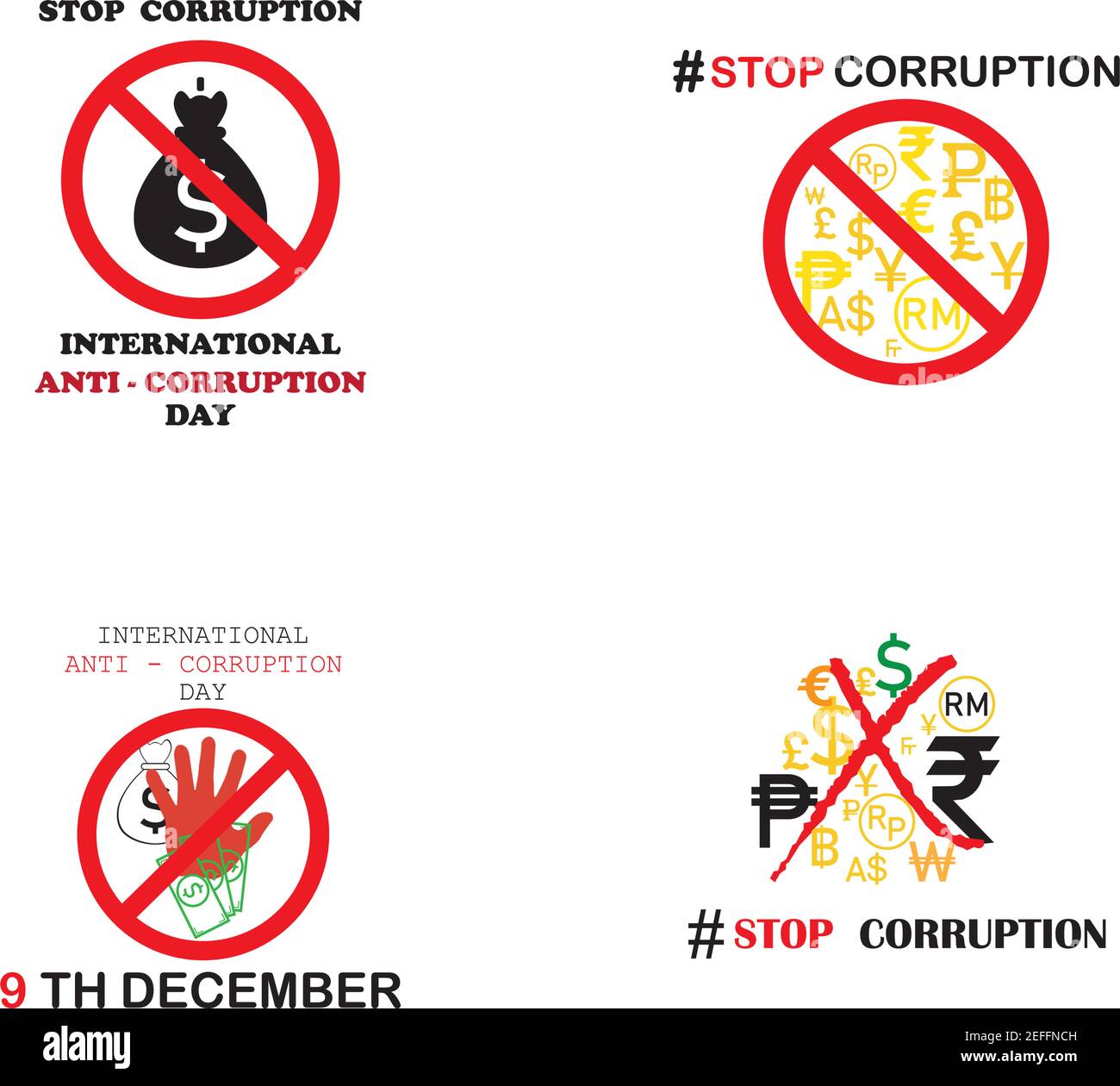 Stop Corruption and International Anti-Corruption Day Stock Vector ...