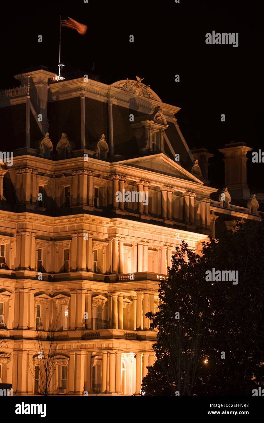 Building lit up at night, Washington DC, USA Stock Photo - Alamy