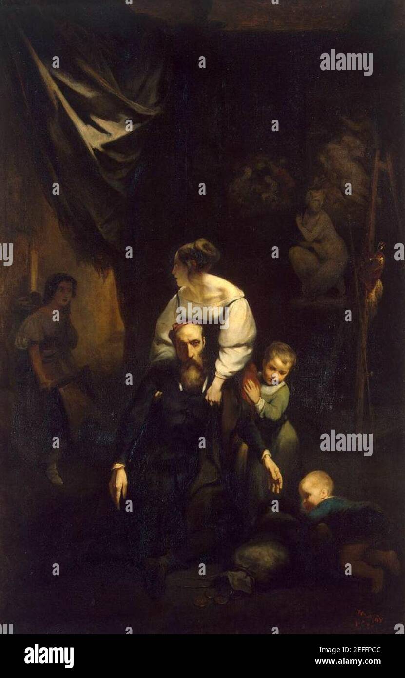 Octave Tassaert - Death of Correggio Stock Photo - Alamy