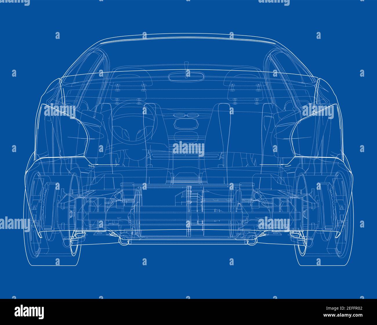 Electric Car With Chassis. Vector rendering of 3d Stock Vector Image ...