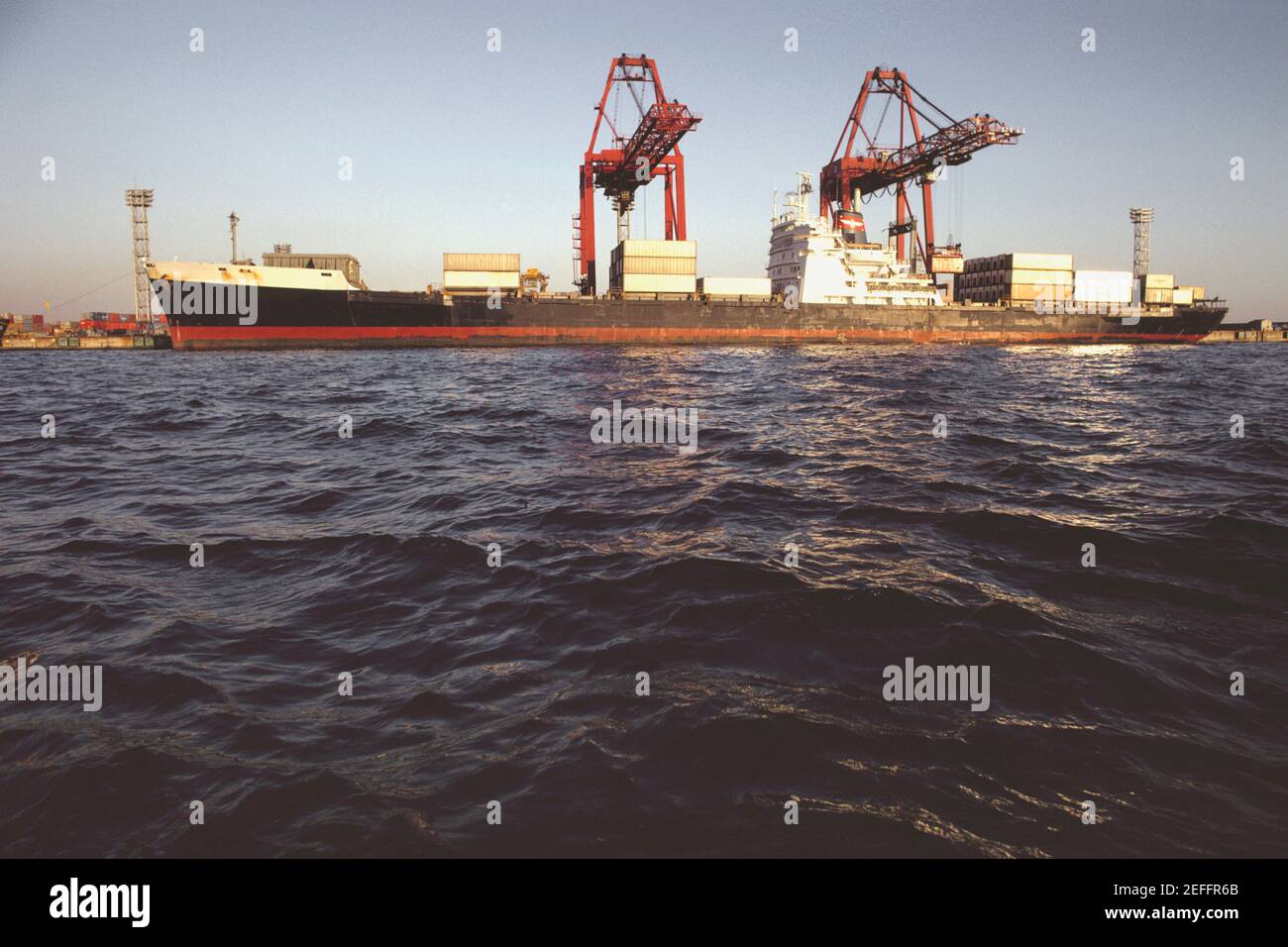 Container ship at a port, Kobe, Japan Stock Photo - Alamy