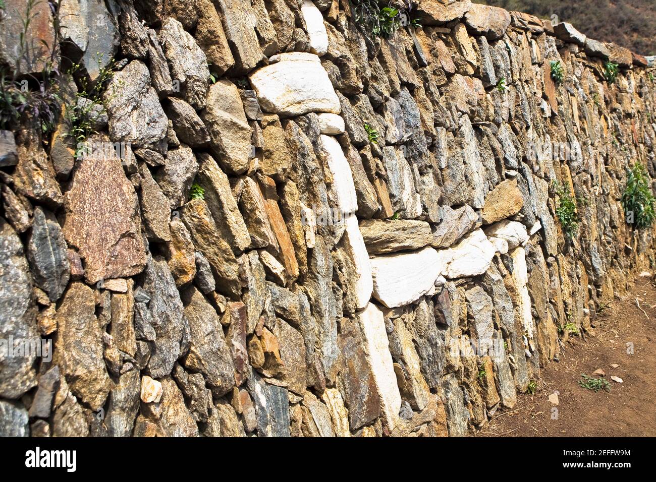 Structure of a Llama made on an old stone wall, Choquequirao, Inca ...