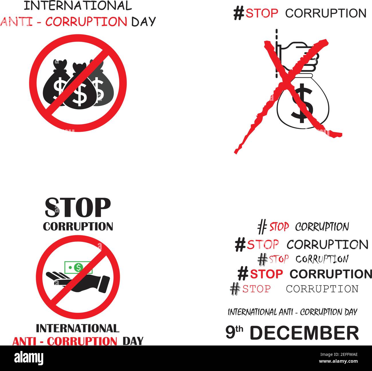 Stop Corruption and International Anti-Corruption Day Stock Vector ...