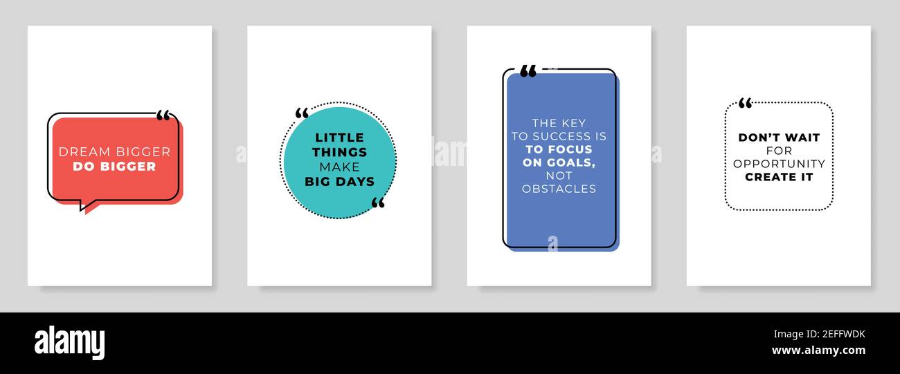 Set Of 4 Motivational Inspirational Quotes. Vector illustration. For ...
