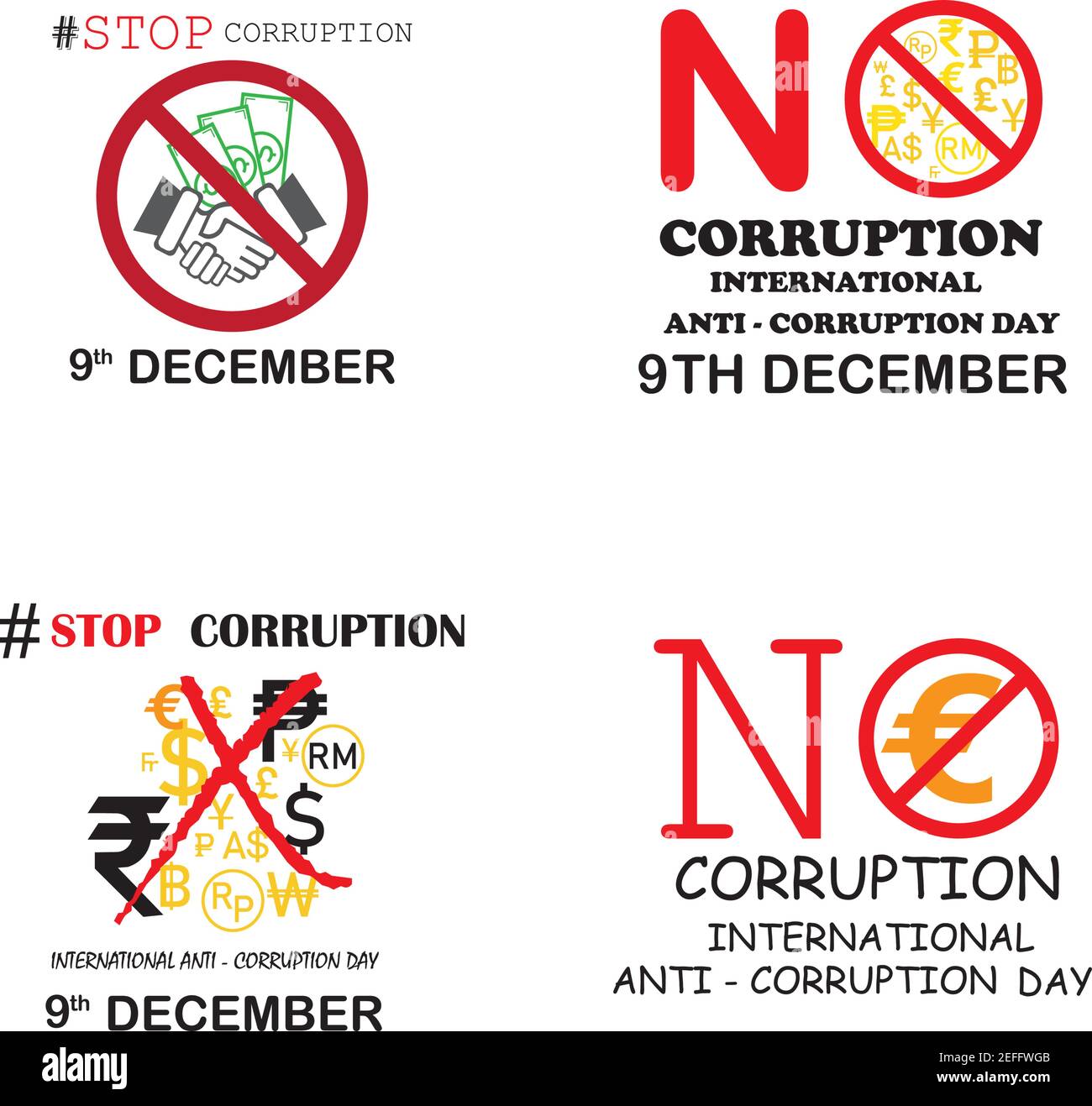 Stop Corruption and International Anti-Corruption Day Stock Vector ...