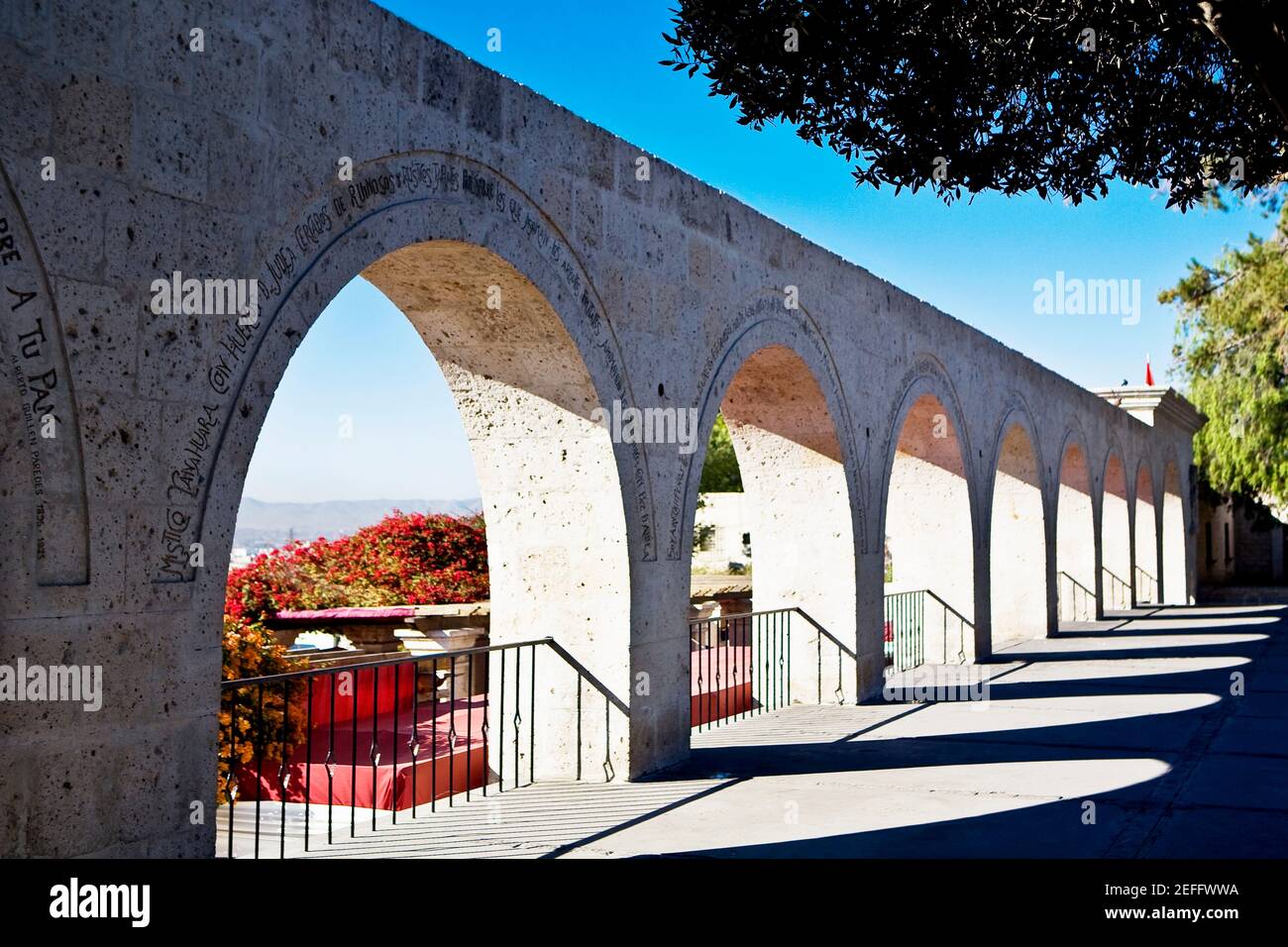 Arches in a wall, Mirador De Yanahuara, Yanahuara, Arequipa, Peru Stock ...