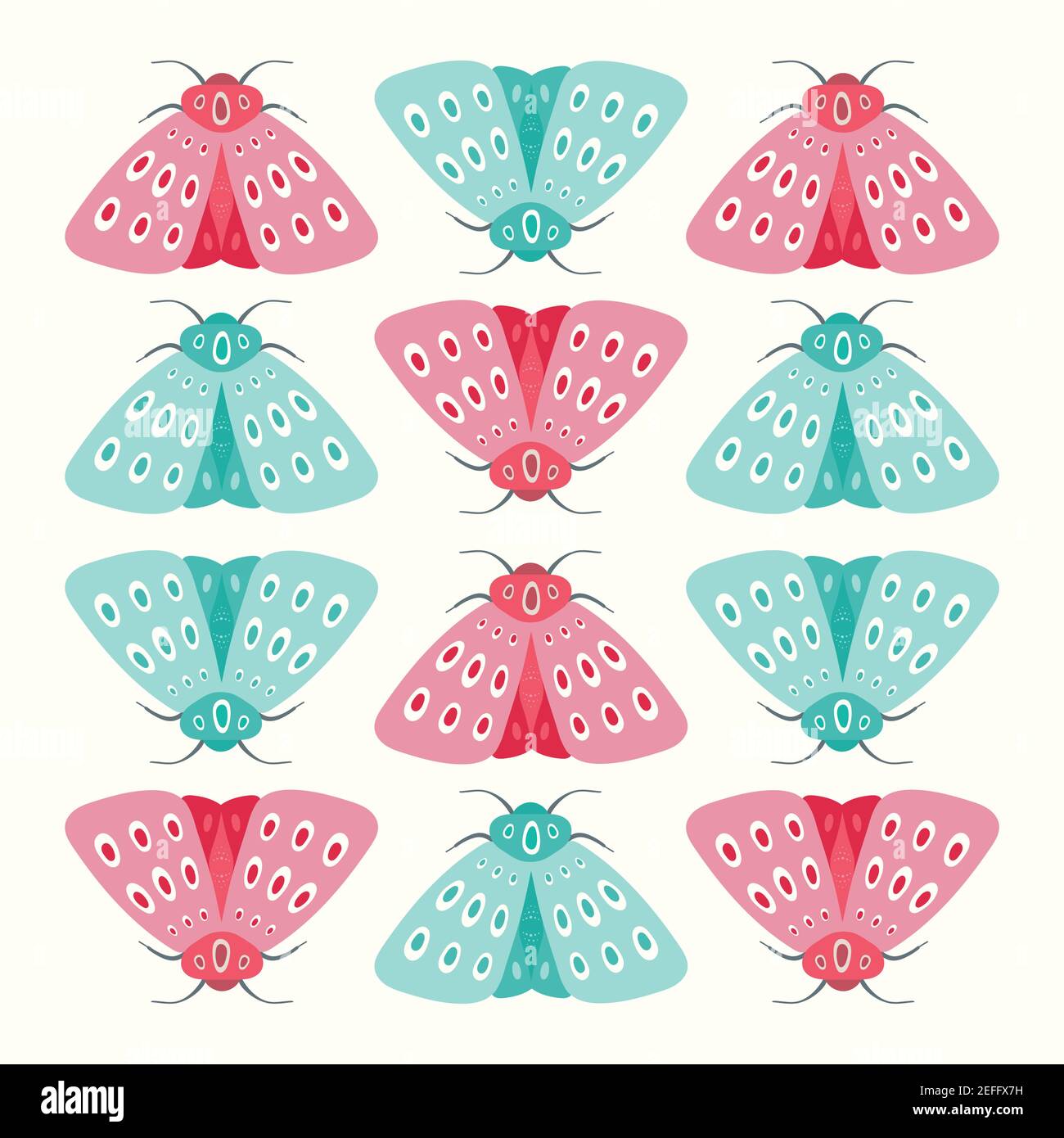 Moth illustration, cute vector illustration of flying insects Stock ...