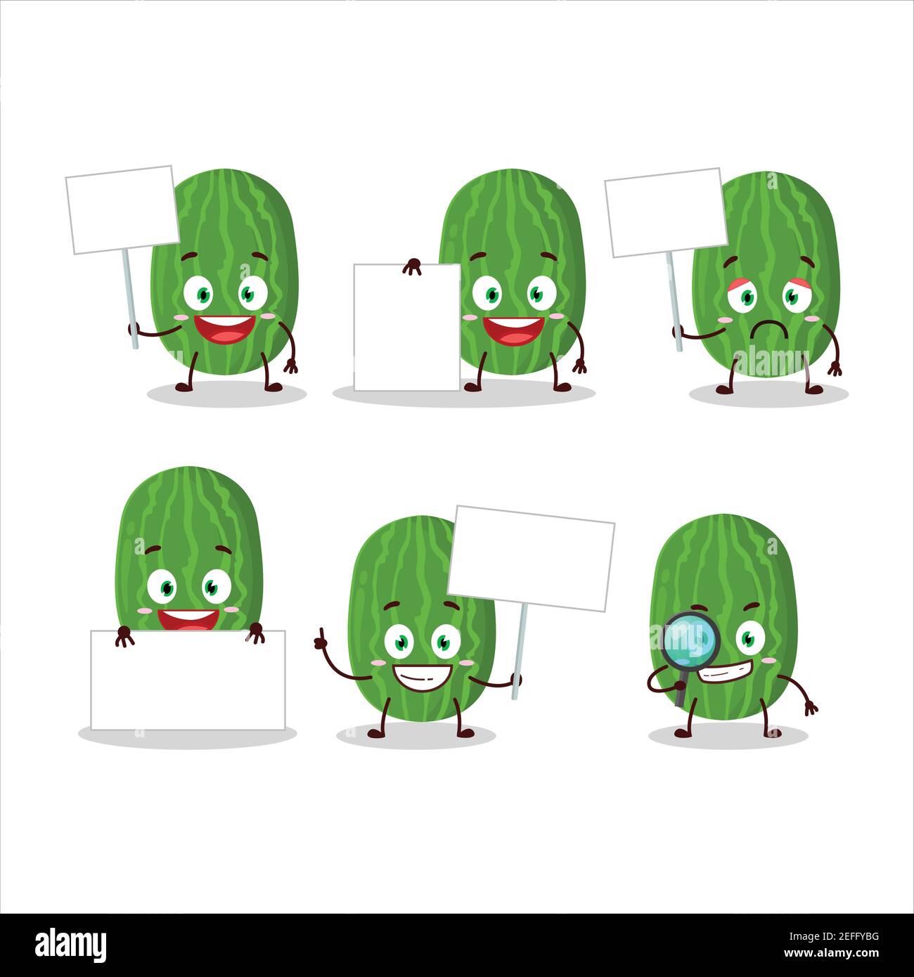 Cucamelon cartoon in character bring information board. Vector ...