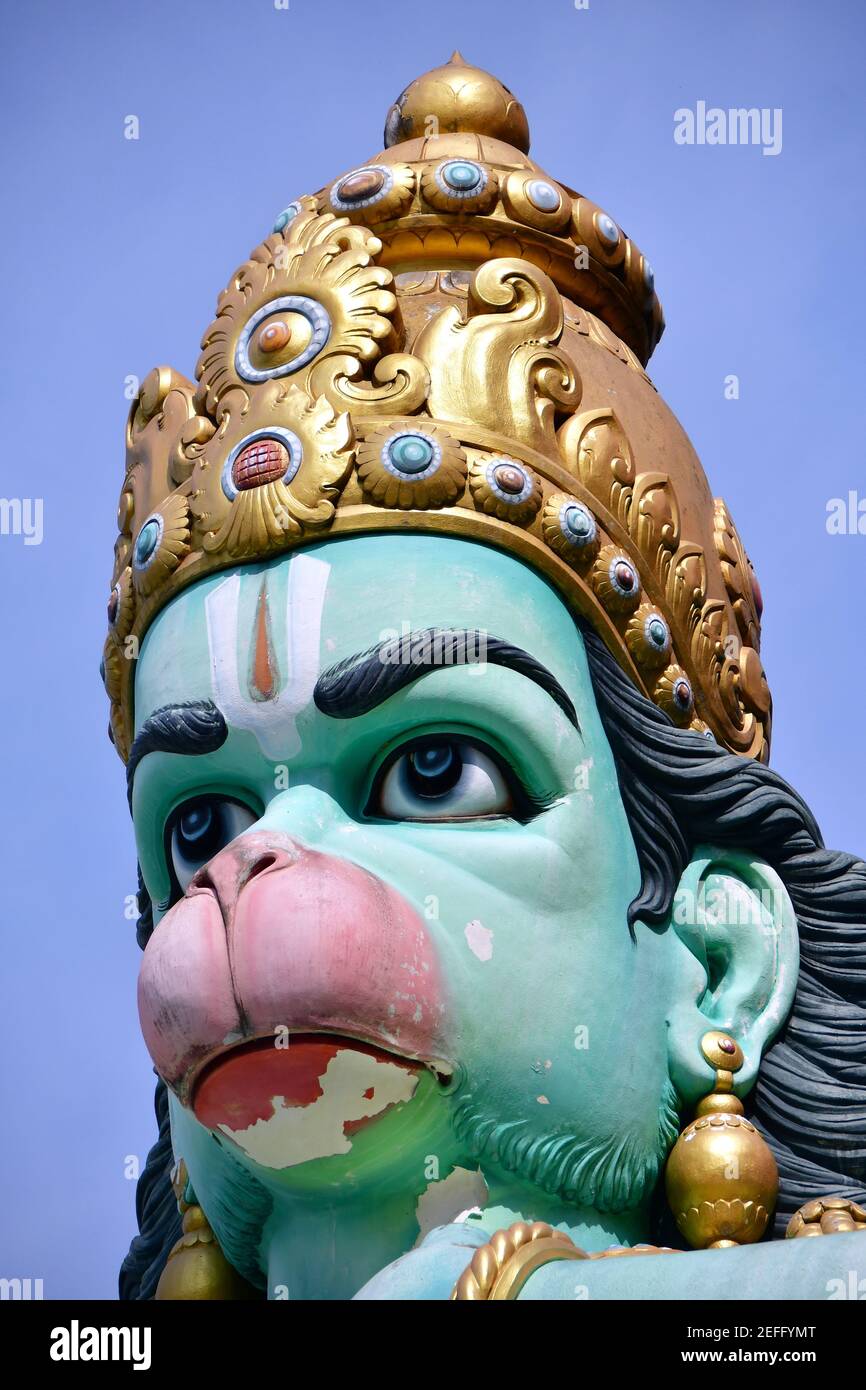 Hanuman, Hindu god (Monkey God) Statue at Batu Caves, Kuala Lumpur ...