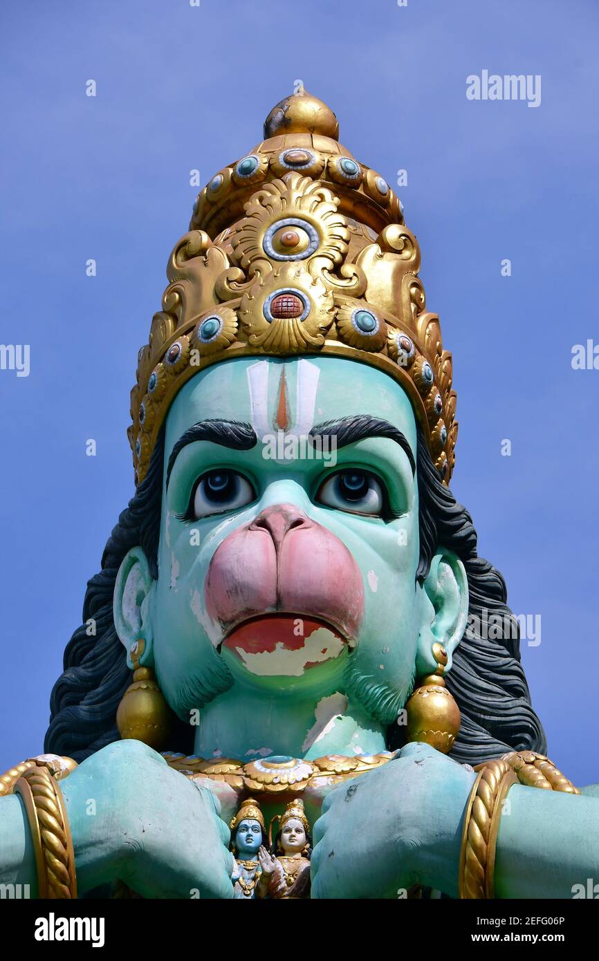 Hanuman, Hindu god (Monkey God) Statue at Batu Caves, Kuala Lumpur ...