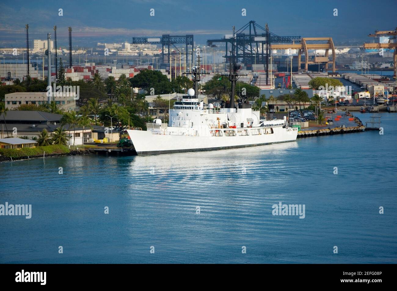 Cruise ship at a dock Stock Photo - Alamy
