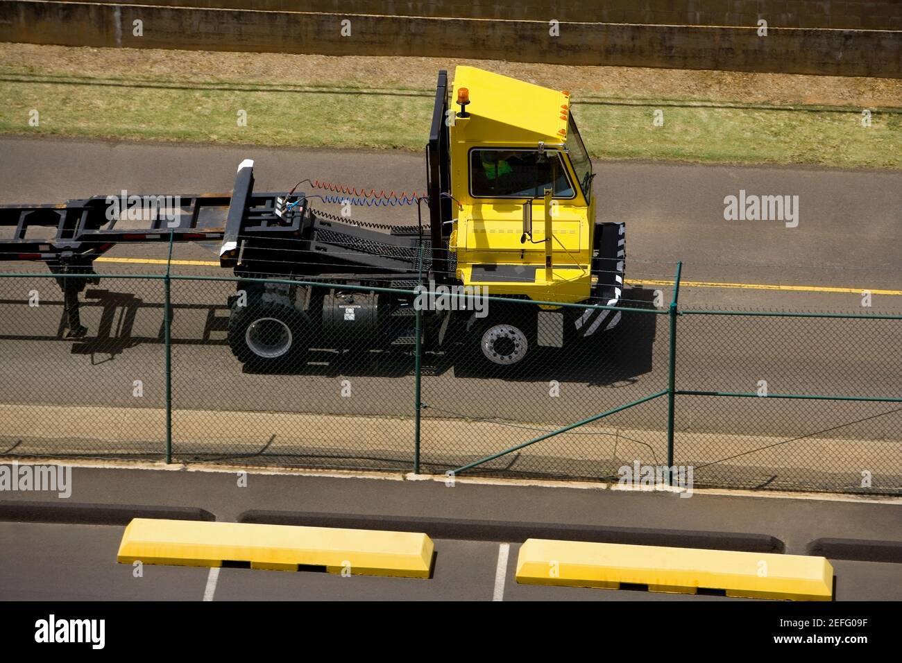 High angle view of a semi-truck at a commercial dock Stock Photo - Alamy