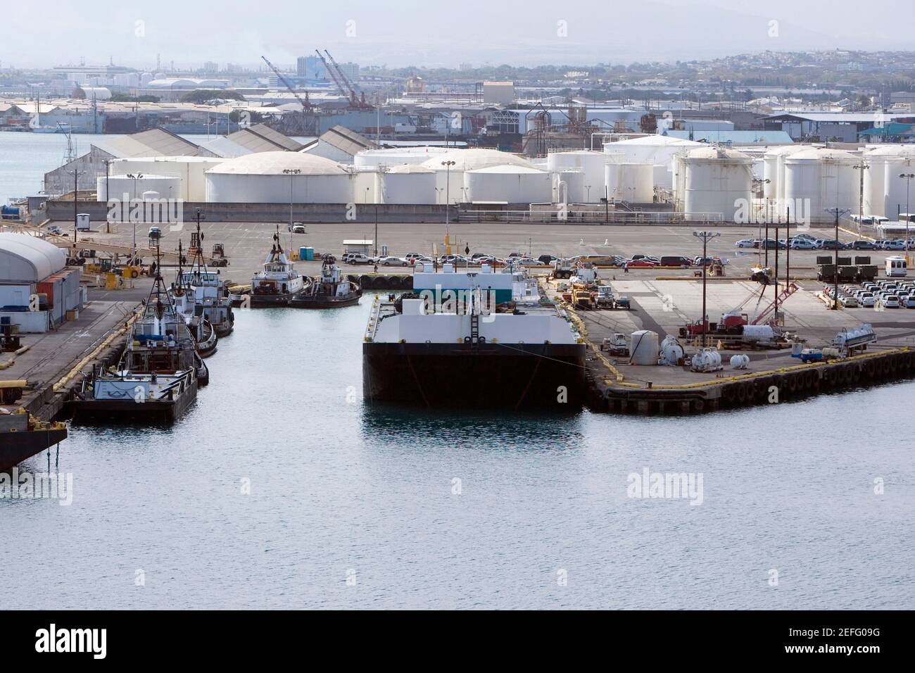 Container ship at a commercial dock Stock Photo - Alamy