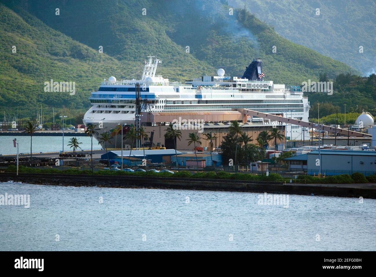 Cruise ship at a port Stock Photo - Alamy