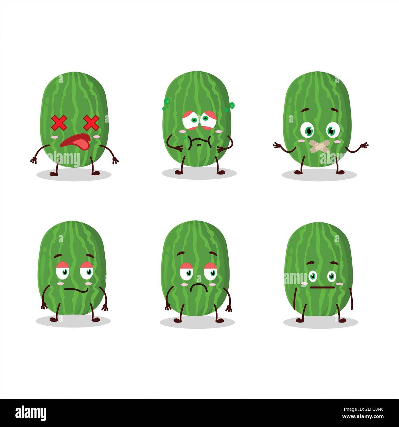 Cucamelon cartoon in character with nope expression. Vector ...