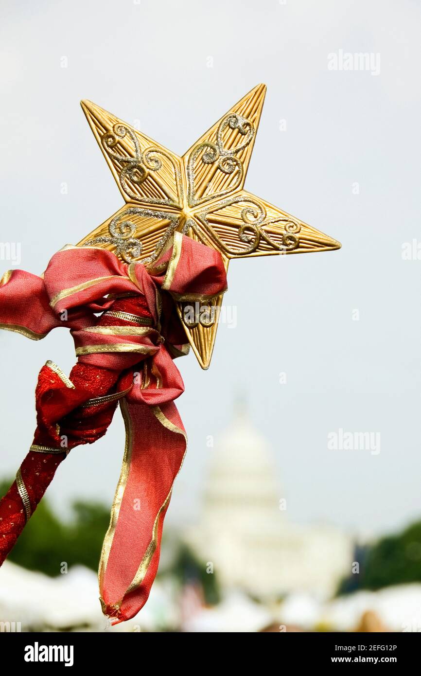 Close-up of star on a staff, Capitol Building, Washington DC, USA Stock ...