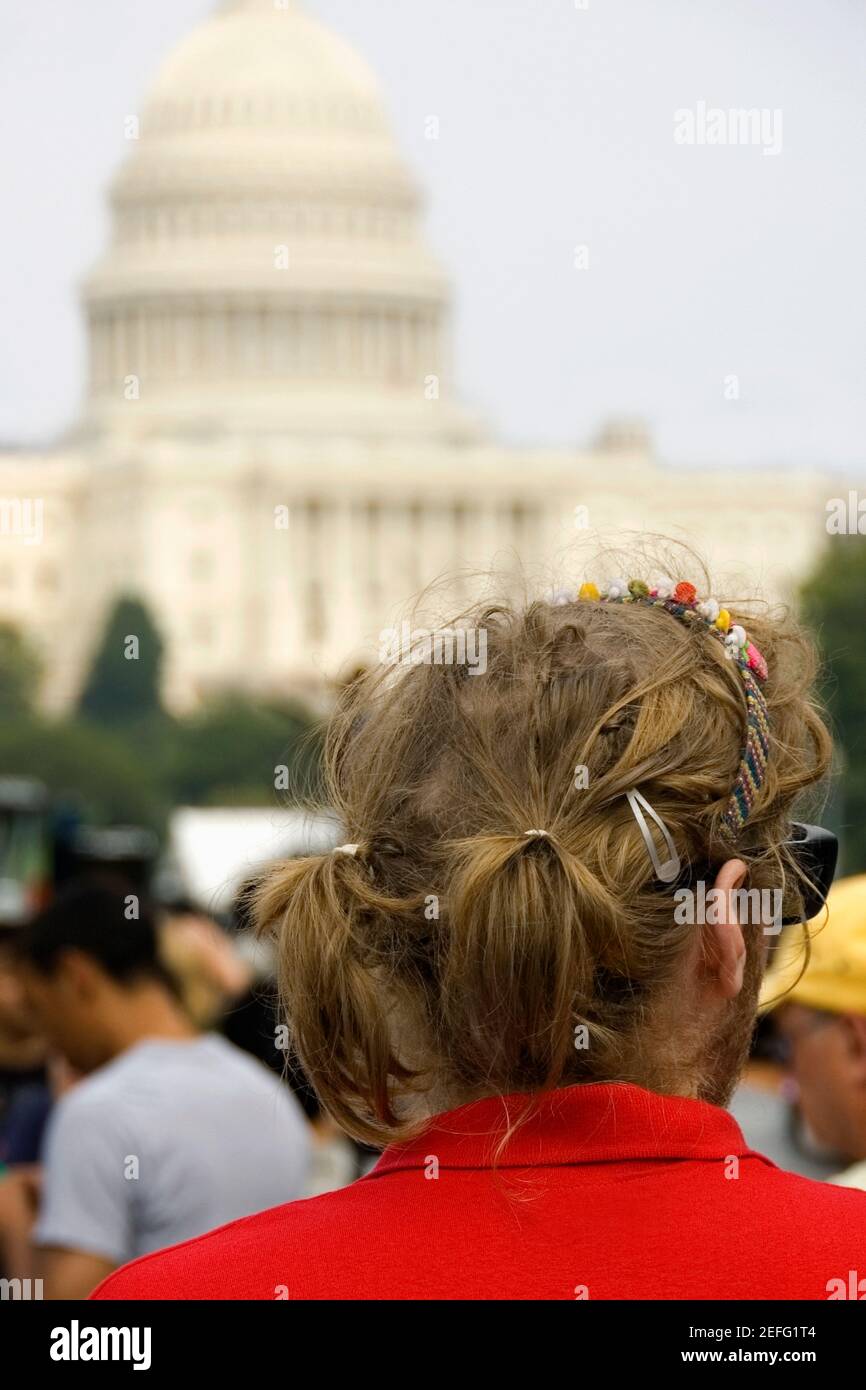 Rear view of a gay man in a gay pride, Capitol Building, Washington DC ...