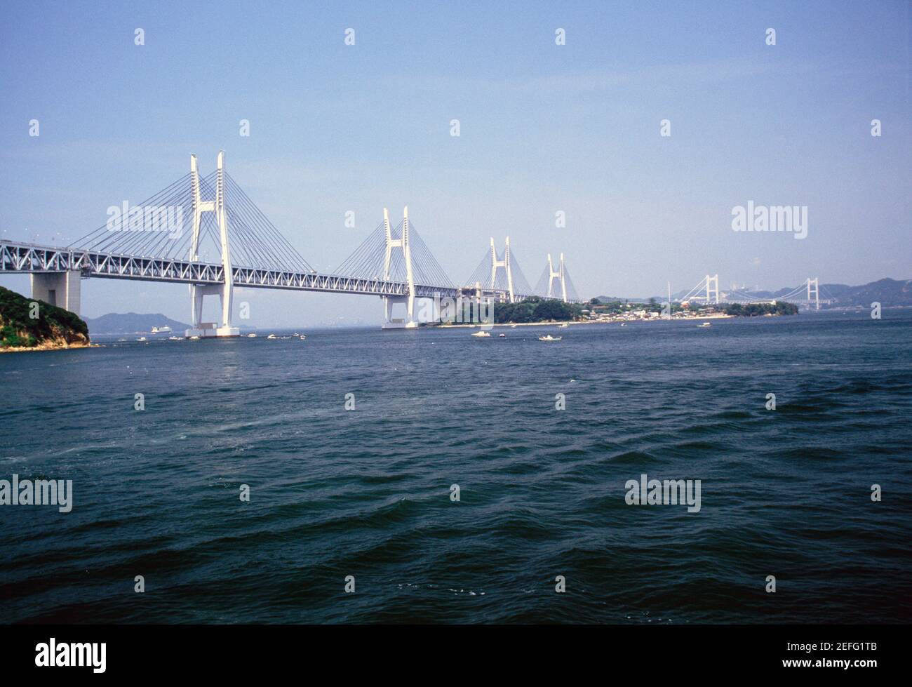 Low angle view of a bridge, Seto Ohashi Bridge, Shikoku, Japan Stock ...