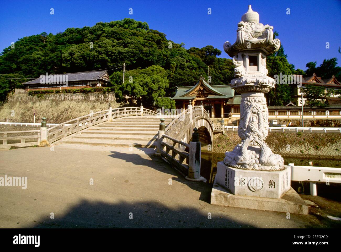 Shrine near an arch bridge, Warei Shrine, Uwajima, Shikoku, Japan Stock ...