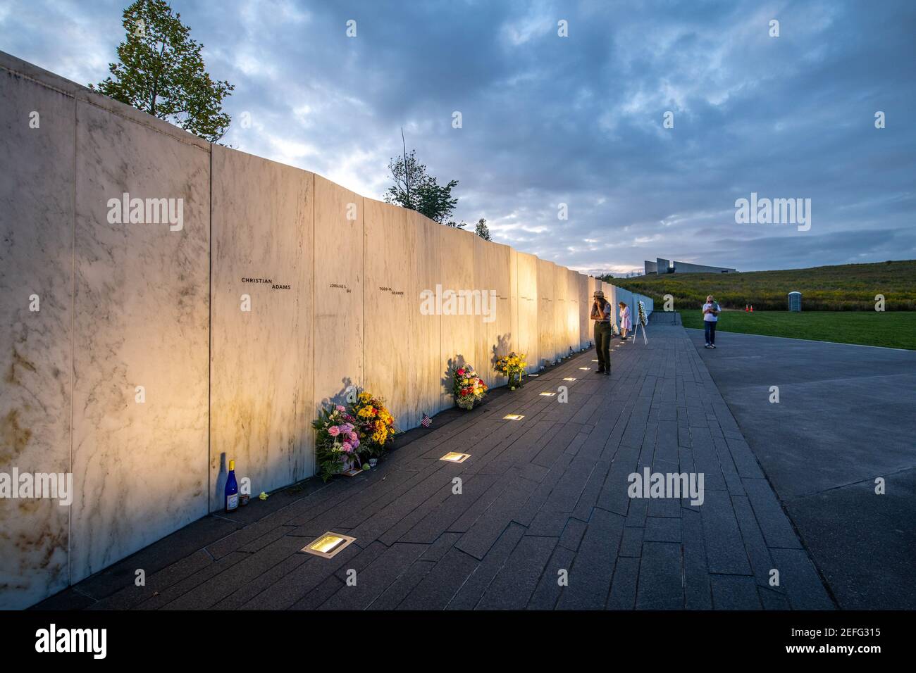 Names of those who died during 9/11 illuminated on wall at Flight 93 ...
