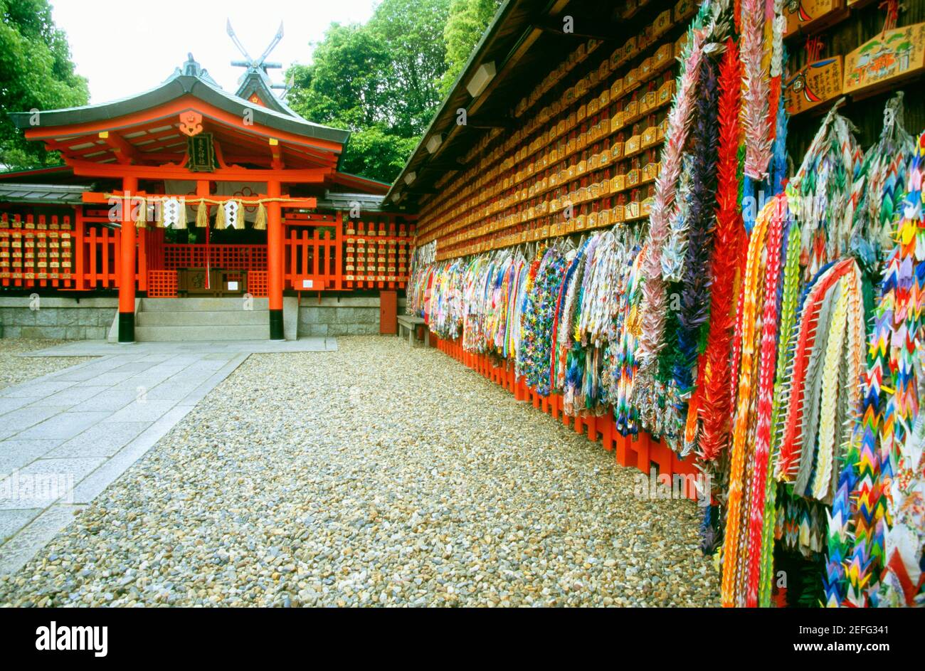 Close-up of origami hanging, Fushimi-Inari Shrine, Kyoto, Japan Stock ...