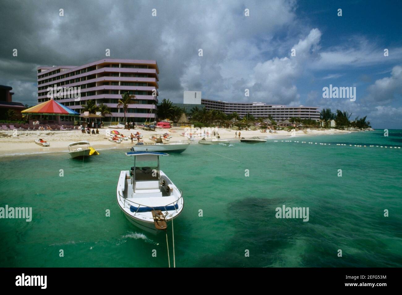 Side view of Crystal Palace Hotel and beach, Nassau, Bahamas Stock ...