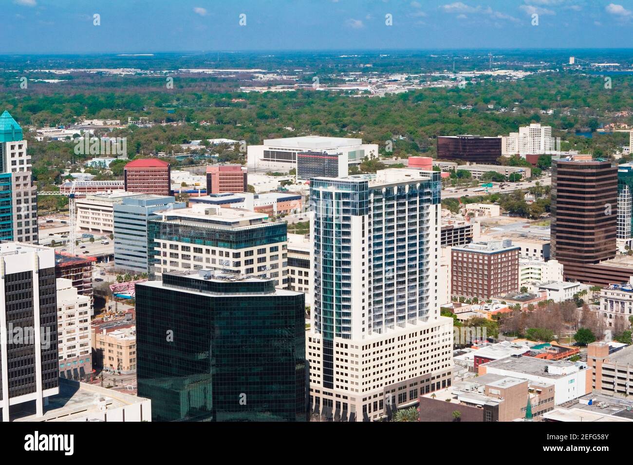 Aerial view of buildings in a city, Orlando, Florida, USA Stock Photo ...