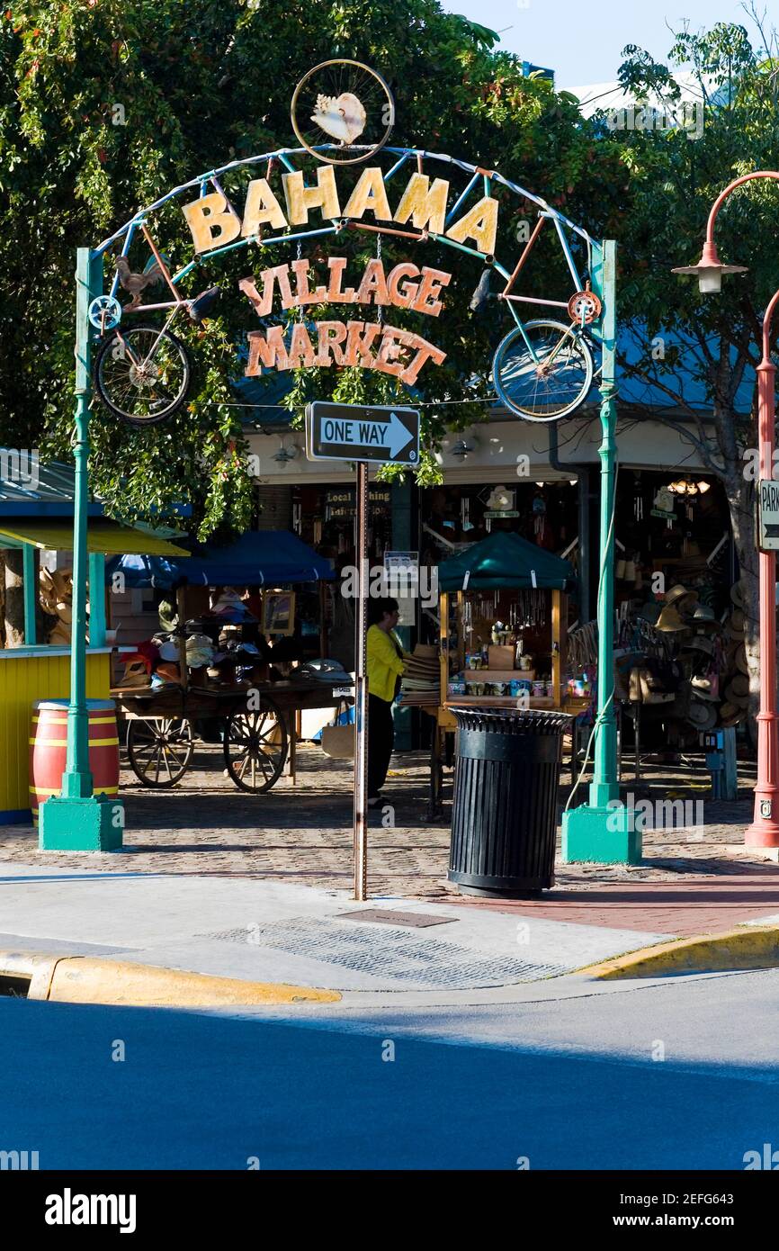 Entrance gate of a market, Bahama Village Market, Key West, Florida ...