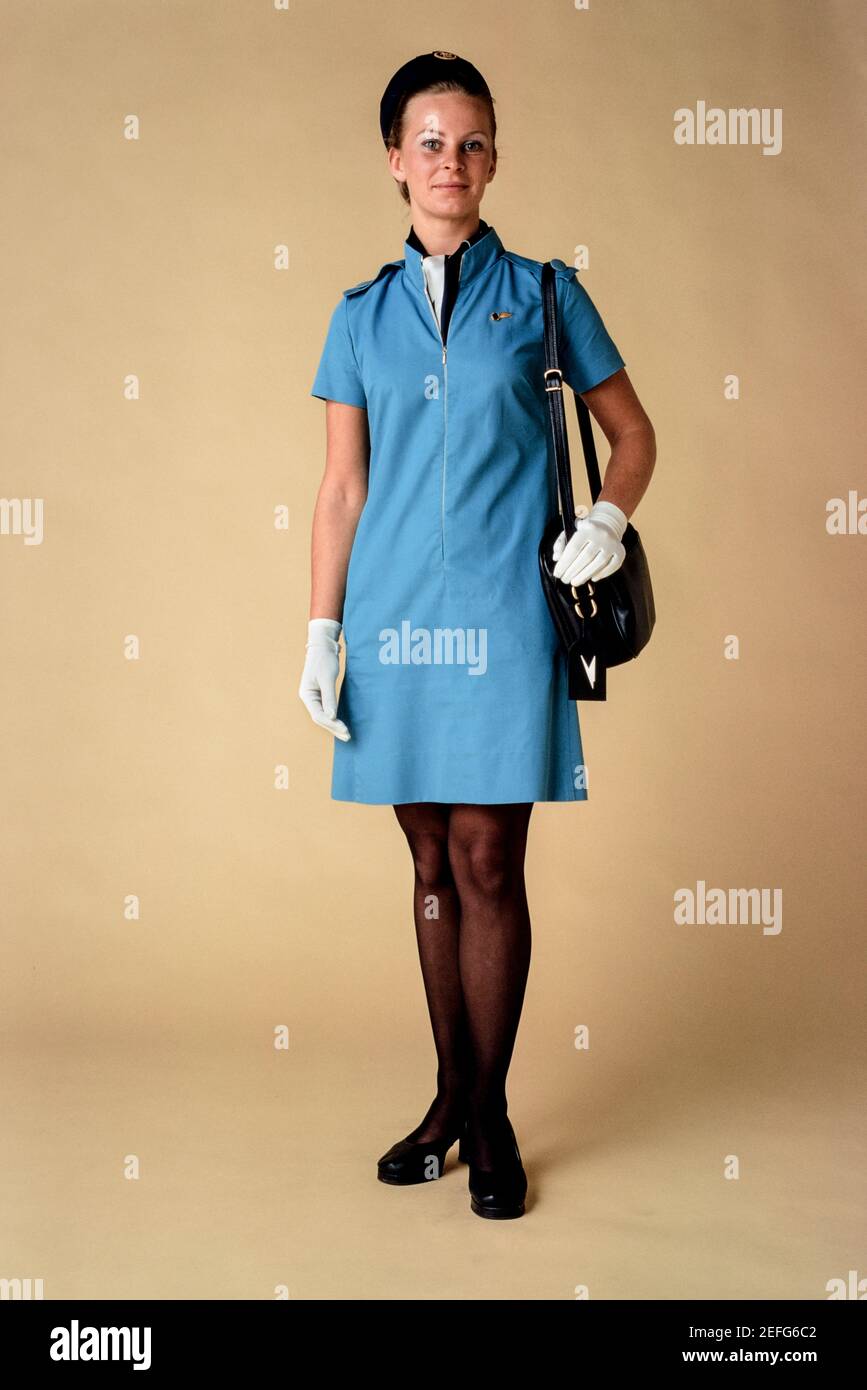 Air Hostess from BOAC airline 1972 Studio portrait of Air Hostess from ...