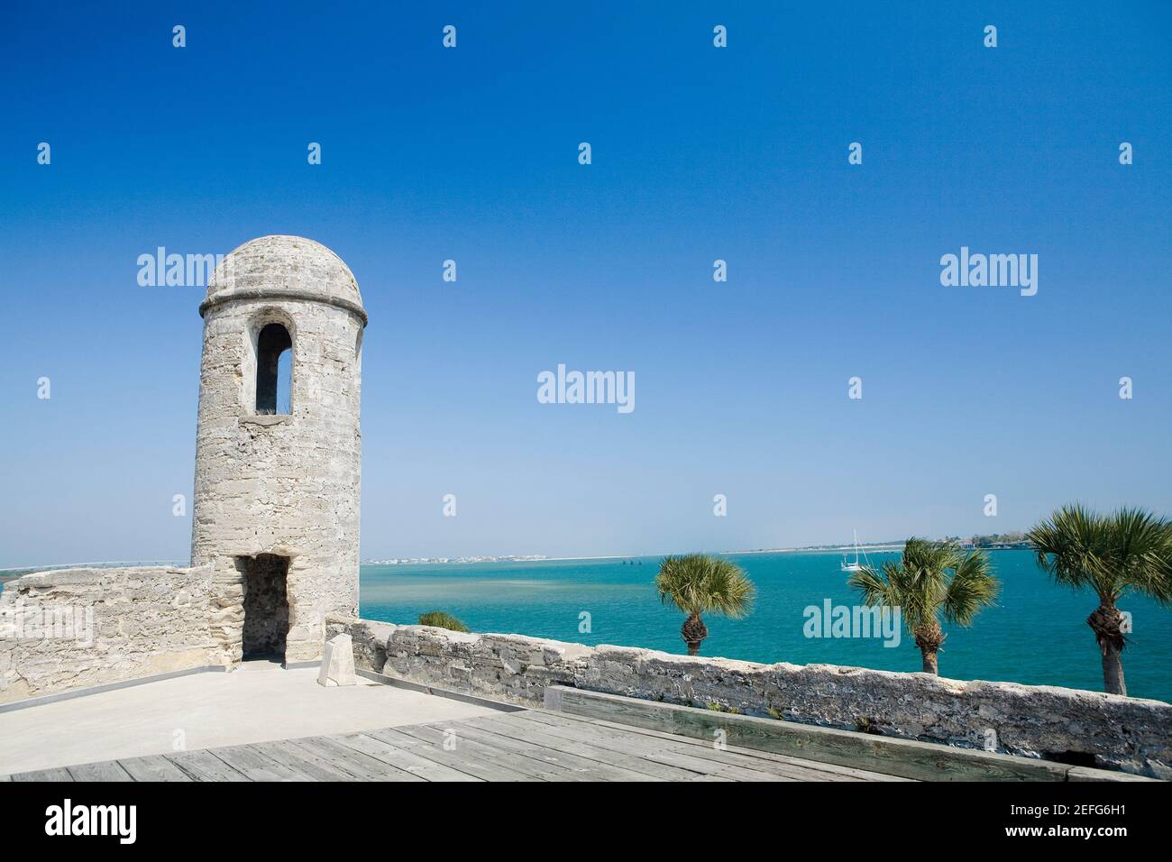Lookout tower on a castle, Castillo De San Marcos National Monument, St ...