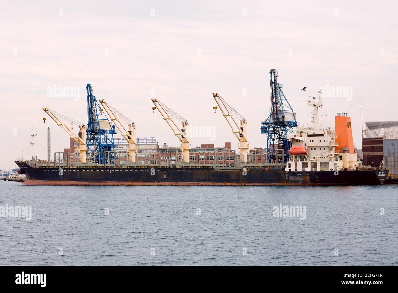 Container ship docked at a harbor, Inner Harbor, Baltimore, Maryland ...